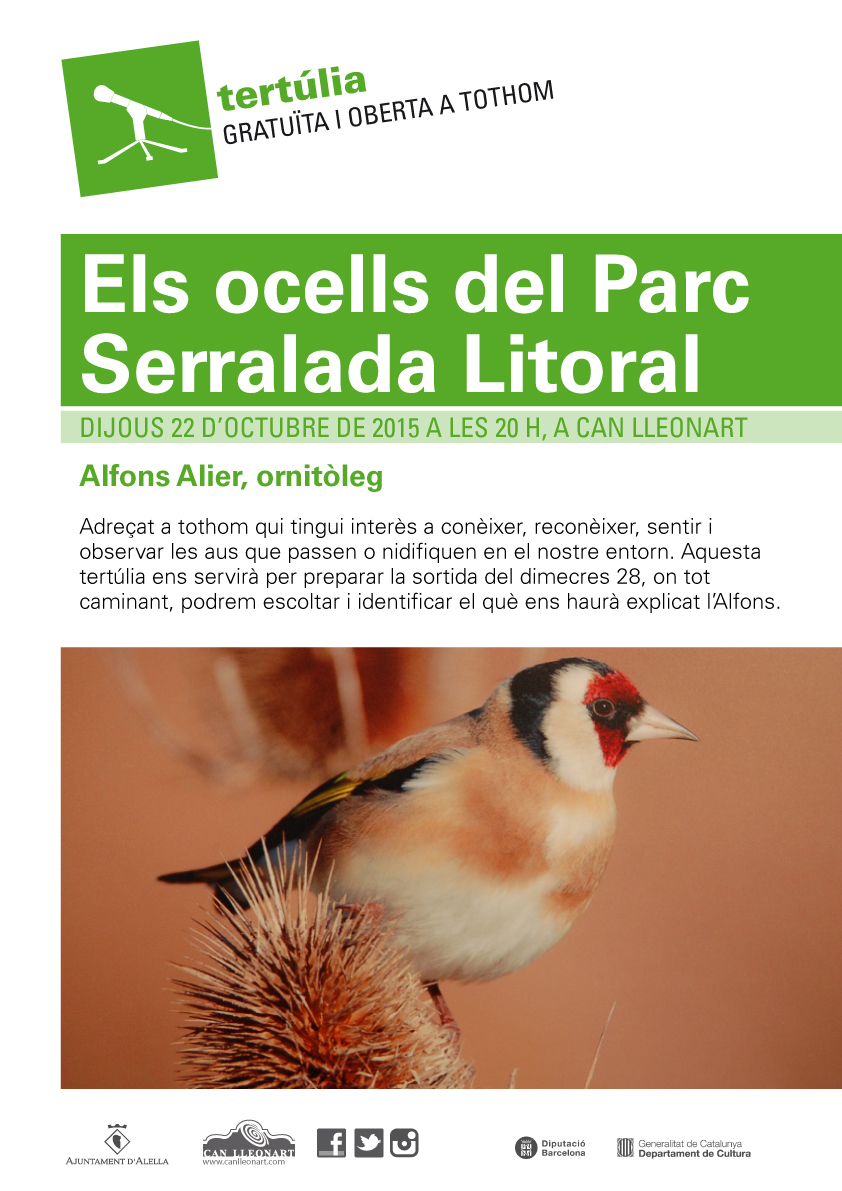 Ajuntament d'Alella - Tertúlia. Els ocells del Parc de la Serralada Litoral